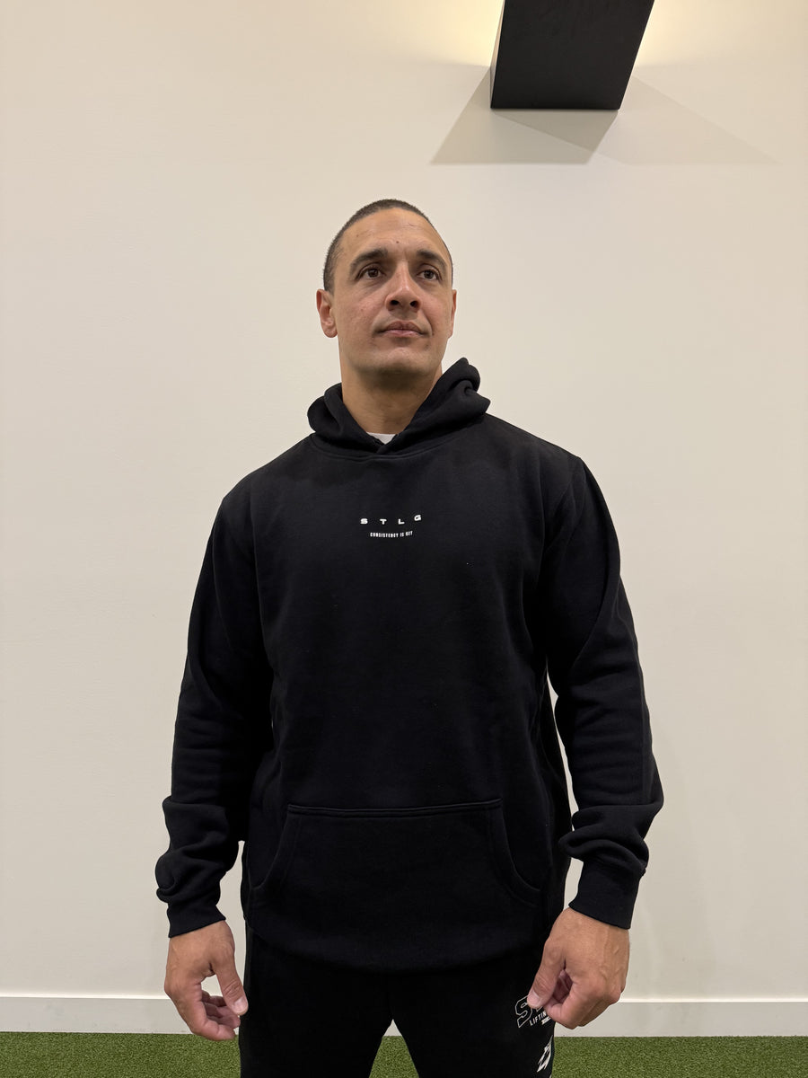 STLG PUFF HOODIE - BLACK – StrengthLegacy
